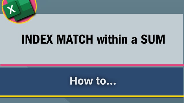 Using Index Match Within Sum In Excel Computer Tutoring 9169