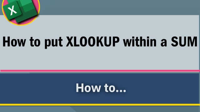 Using Xlookup In A Sum Function In Excel Computer Tutoring