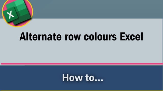 Alternate Row Colours in Excel | Computer Tutoring