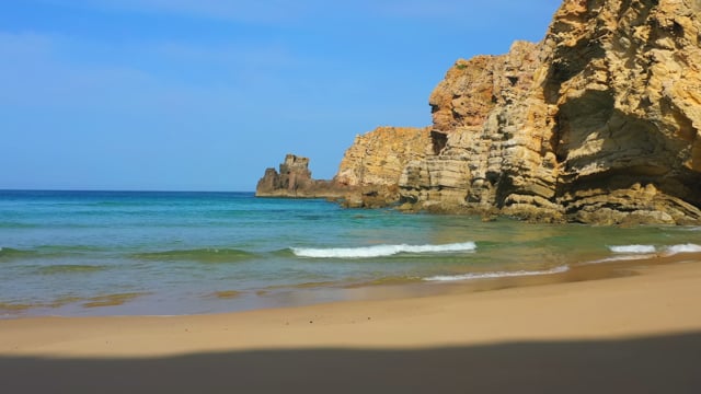 4K Virtual Rowing - Limestone Cliffs - Sagres Portugal – World Nature Video