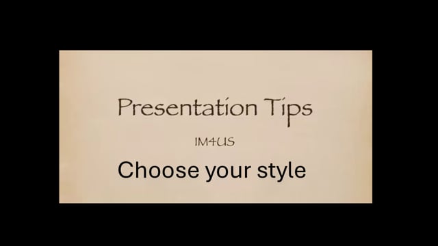 Preparing for Your Conference Presentation - IM4US