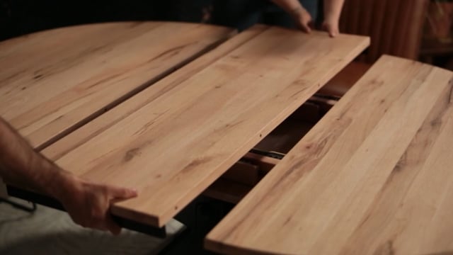 Rallonge pour table ronde/carrée extensible en chêne blanc 120 cm ...