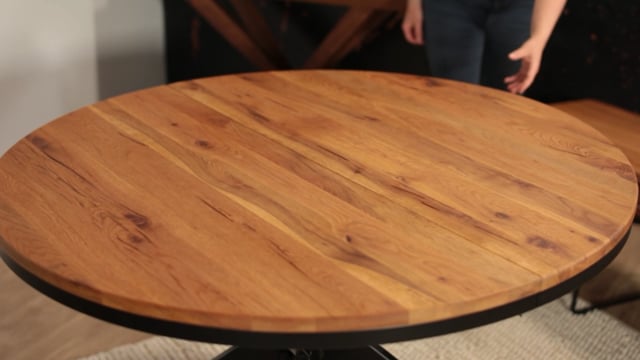 Rallonge pour table ronde / carrée extensible en chêne huilé 120 cm ...