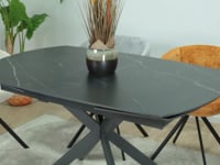 Table extensible céramique marbrée noire pied mikado 140-200 cm OTTAWA | Tables à manger | Pier ...