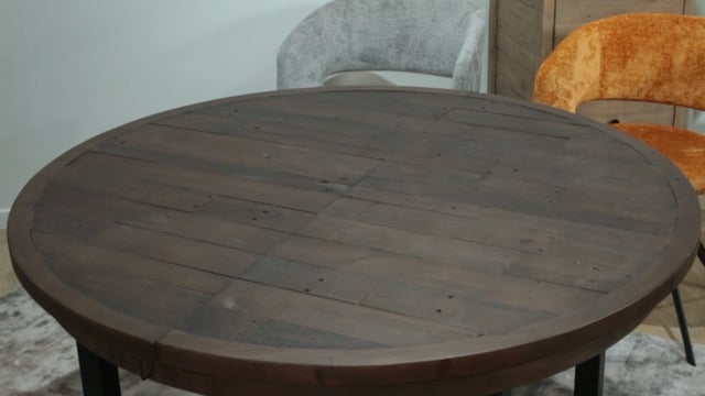 Table ronde extensible en bois recyclé D 120-160 cm SAMOA | Tables à ...